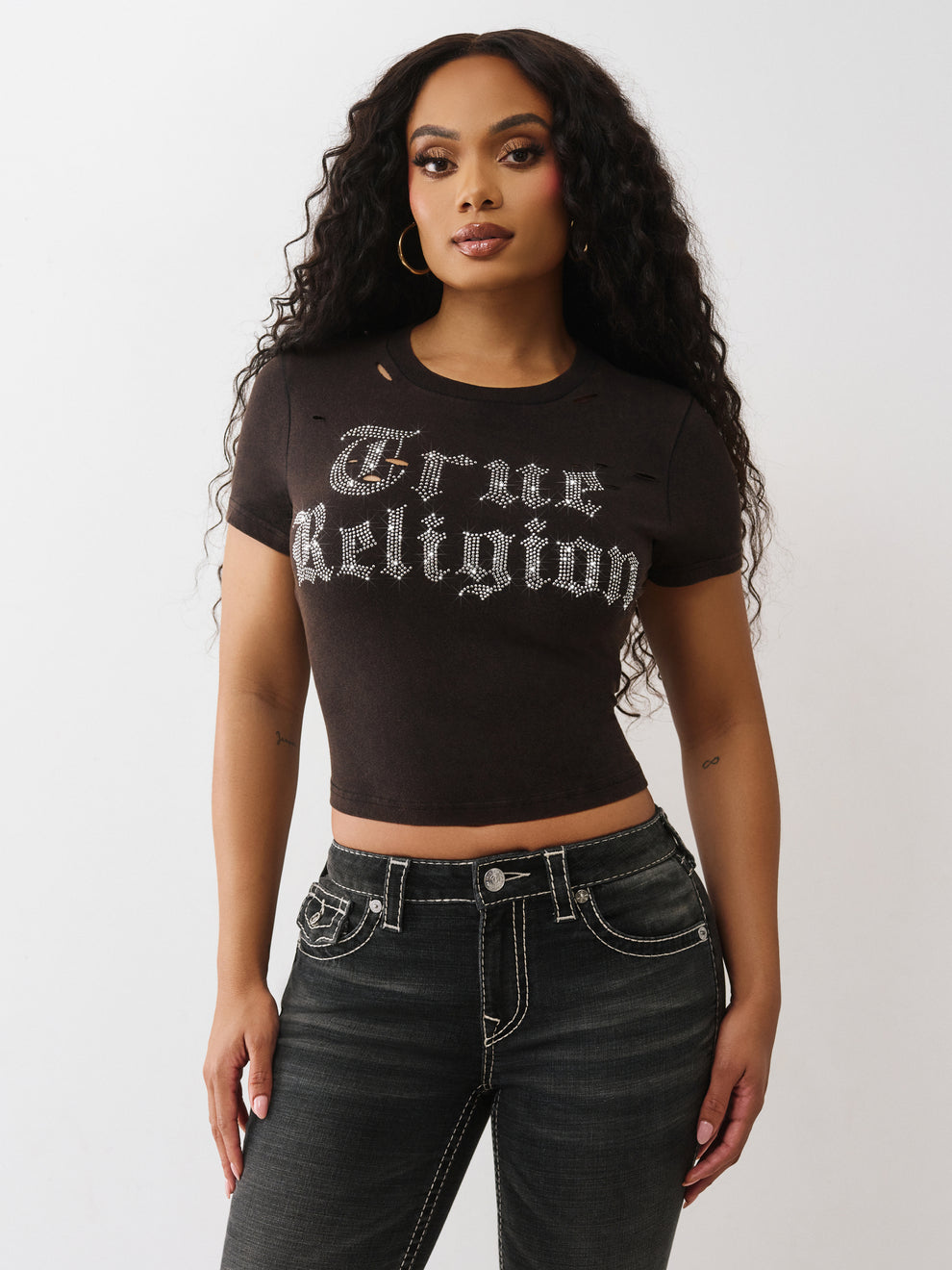 WSHED DISTRESSED CRYSTAL TEE – TRUE RELIGION México